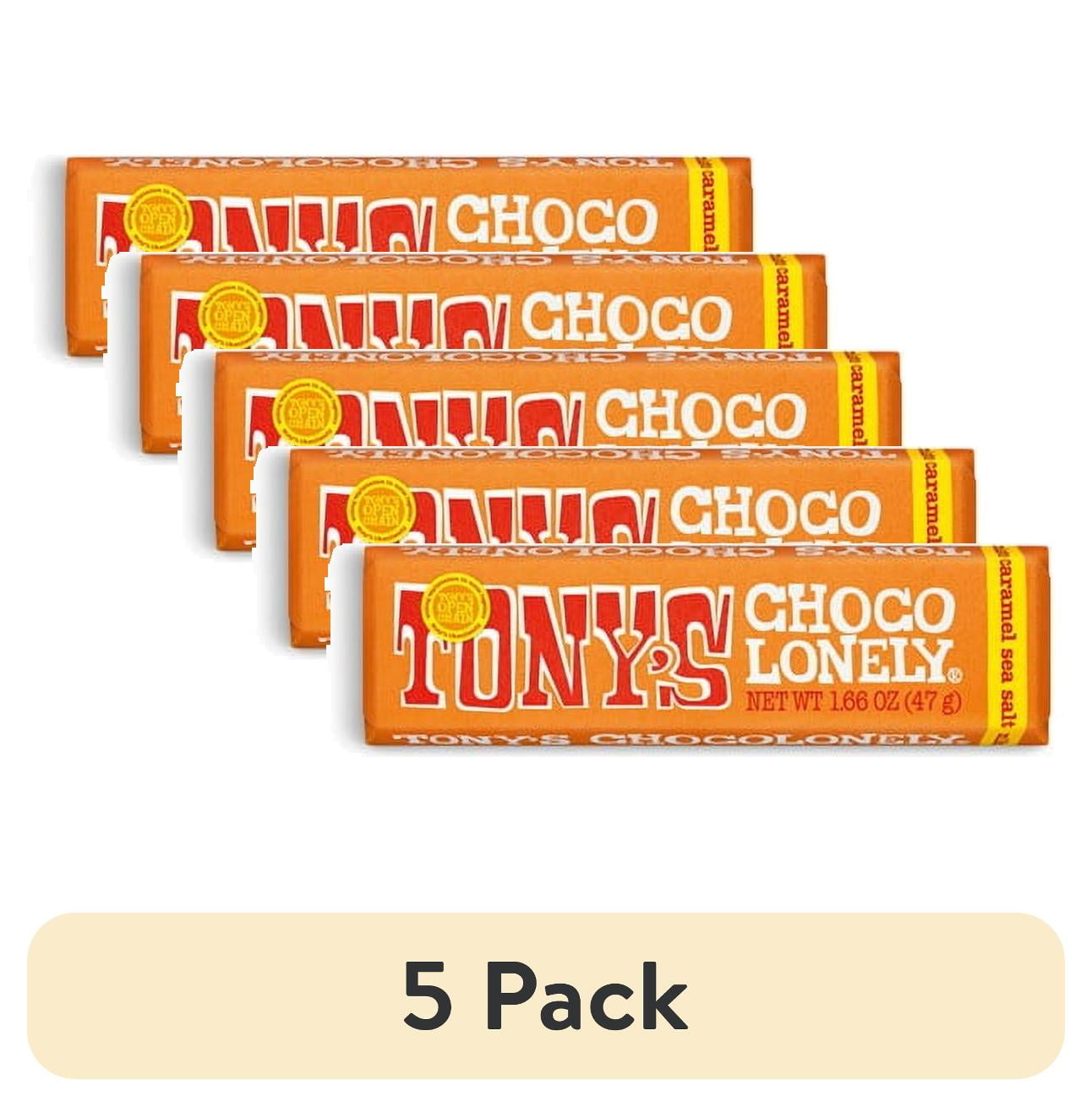 (5 pack) Tony's Chocolonely Milk Chocolate Bar with Caramel and Sea ...