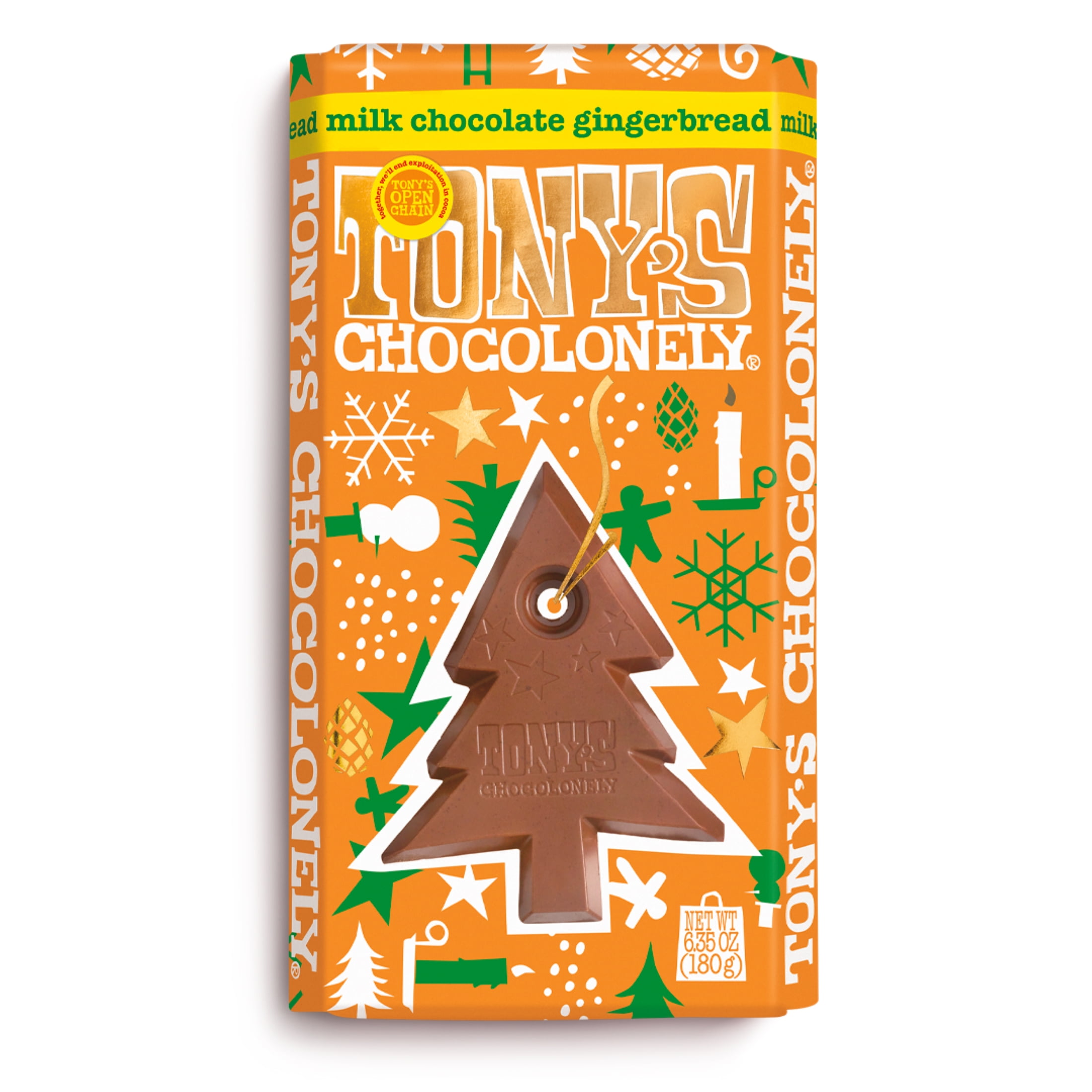 Tony's Chocolonely Milk Chocolate Gingerbread Bar, 6.35oz - Walmart.com