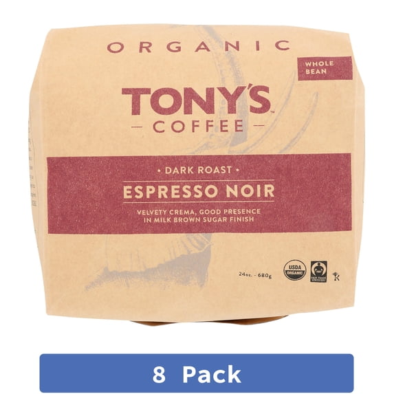 Tony's Coffee Espresso Noir Whole Bean 24 oz (Pack Of 8) - Walmart.com