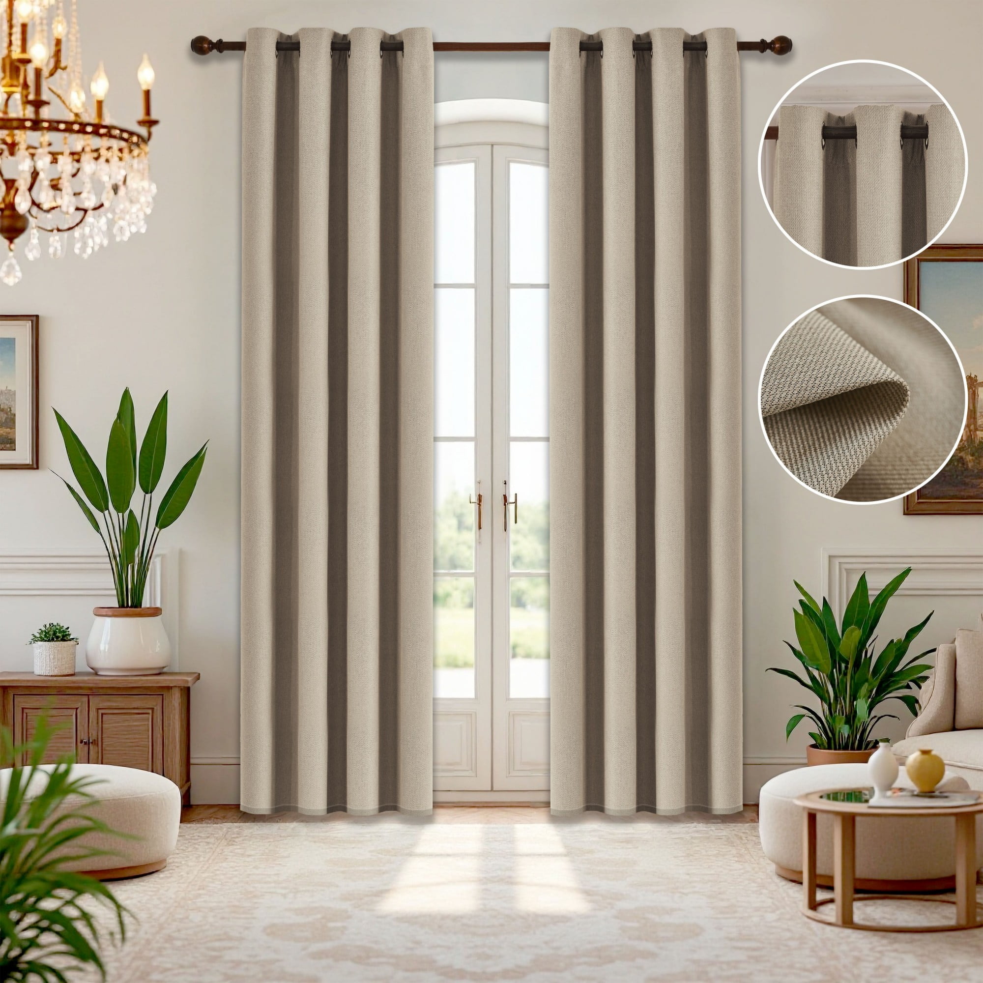 Tony's Colllection 2 Panels Solid Thermal Insulated Grommet Blackout Curtains/Drapes for Bedroom ...