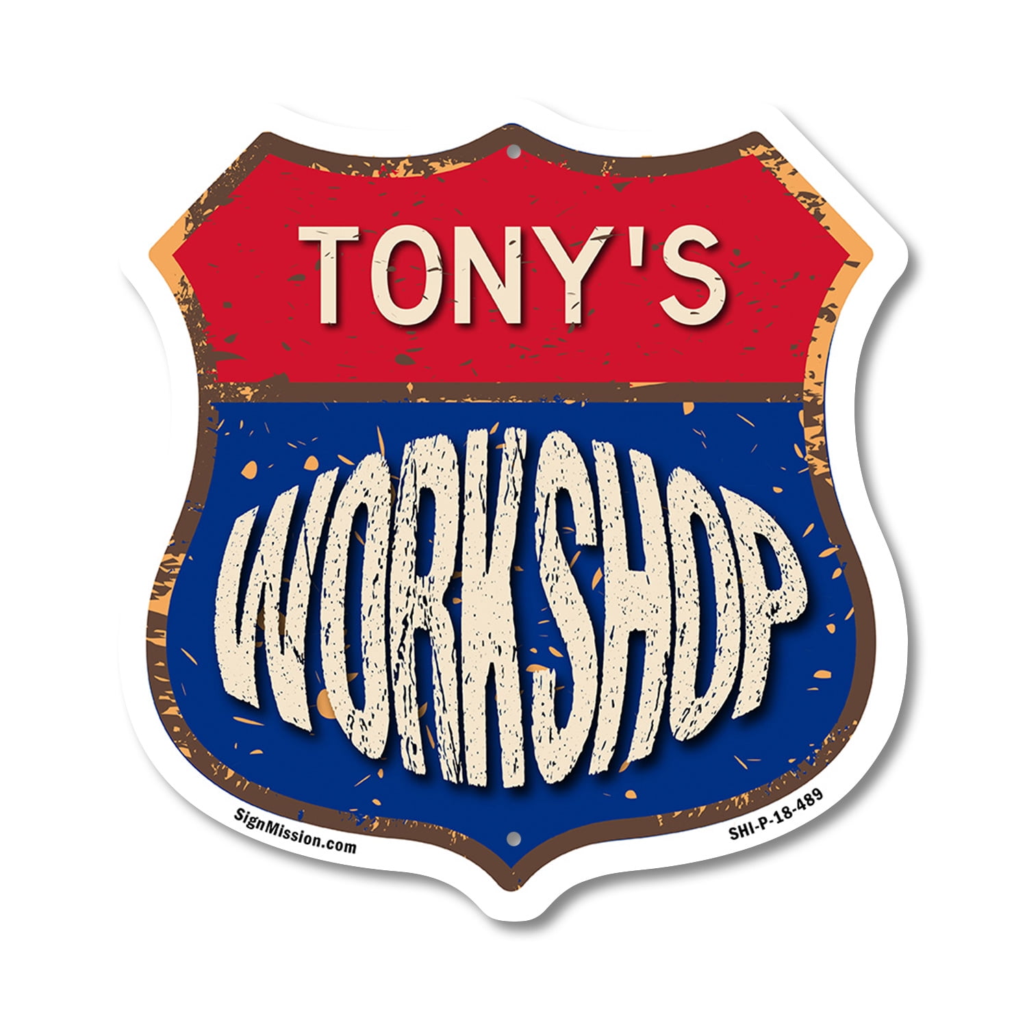 Tony's Workshop 18 inch X 18 inch Shield Shaped Commercial Grade ...