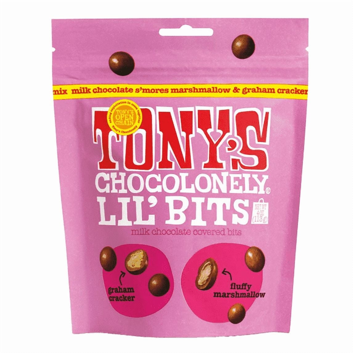 Tonys Chocolonely Lil'Bits Milk Chocolate S’mores 4 oz, Bag - Walmart.com
