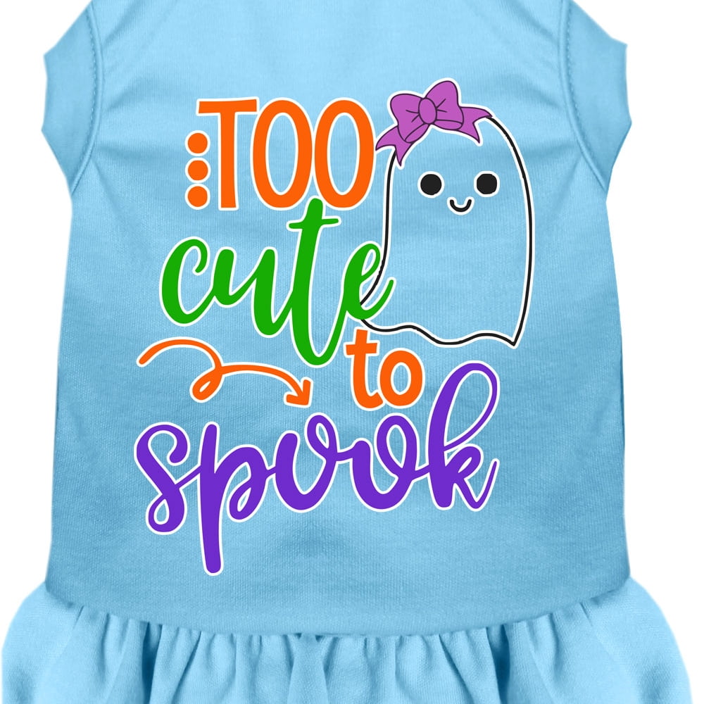 Pet Dog Cat Dress Screen Printed, Too Cute To Spook - Girly Ghost ...