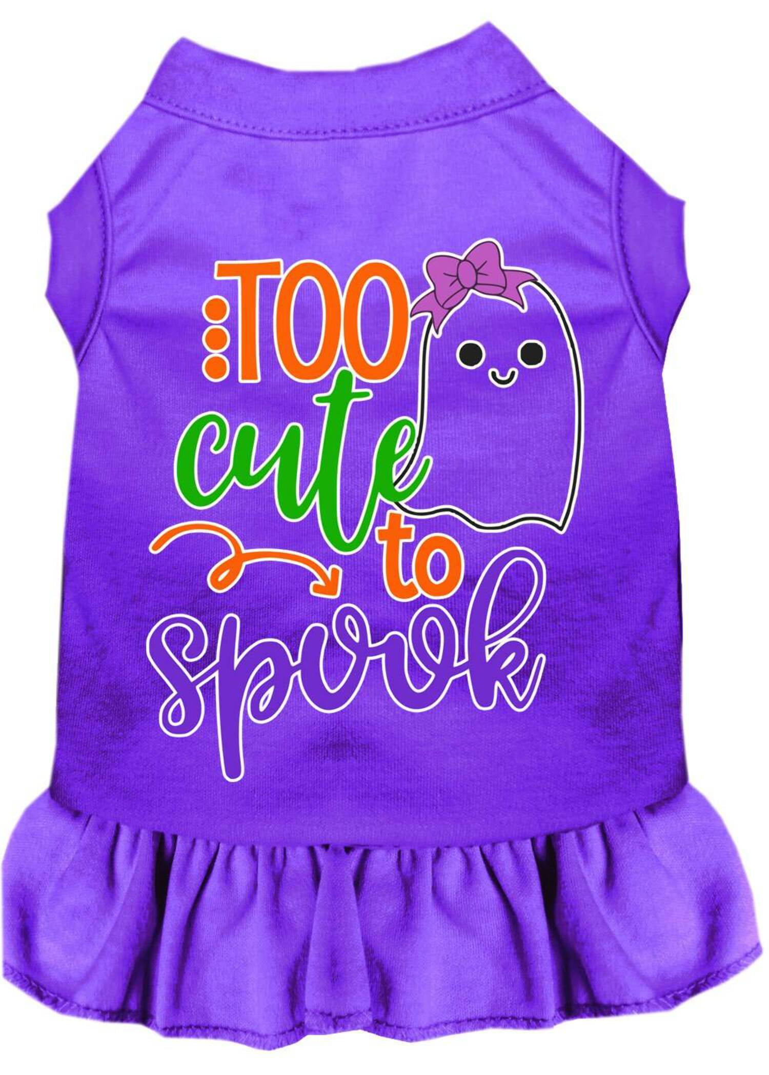 Pet Dog Cat Dress Screen Printed, "Too Cute To Spook - Girly Ghost" - Walmart.com