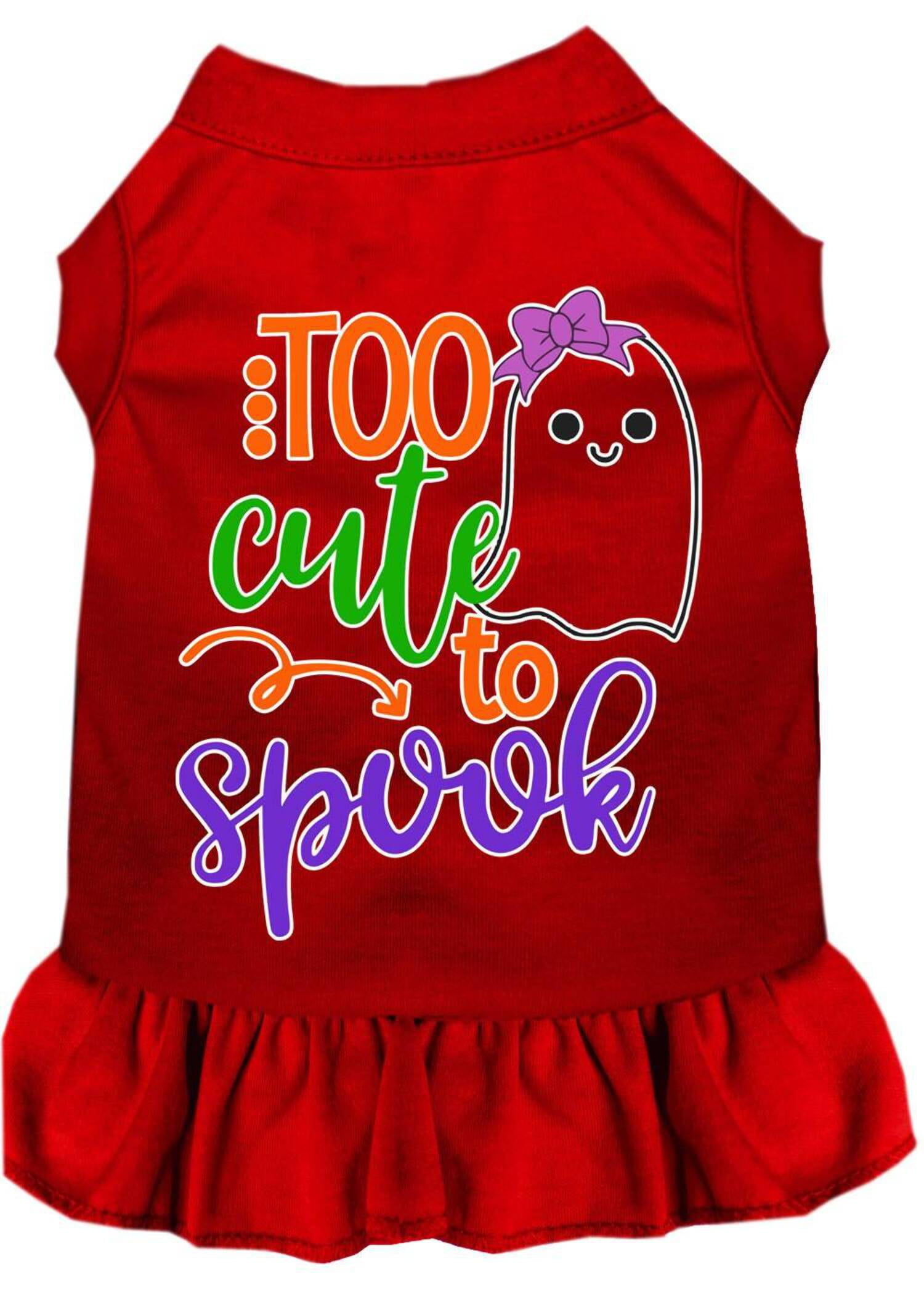Pet Dog Cat Dress Screen Printed, "Too Cute To Spook - Girly Ghost" - Walmart.com