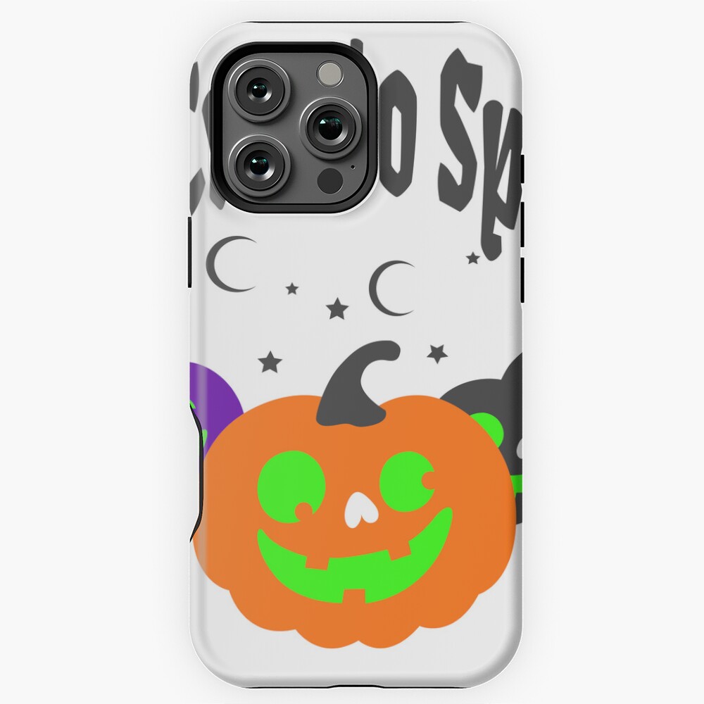 Too Cute to Spook Kids Halloween Shirt Design Cute Ghost Pumpkin Phone ...