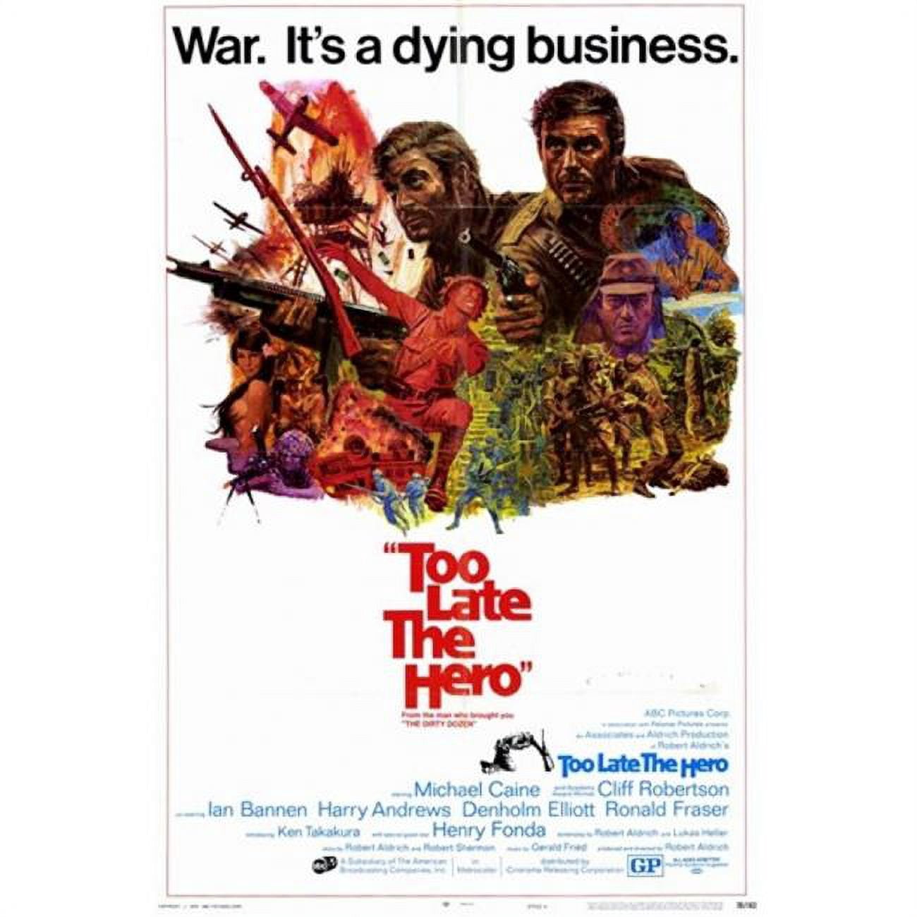 Too Late the Hero Movie Poster - 11 x 17 in. - Walmart.com