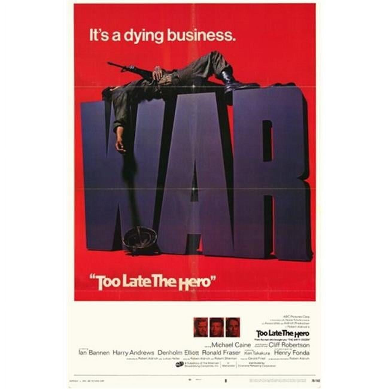 Too Late the Hero Movie Poster - 11 x 17 in. - Walmart.com
