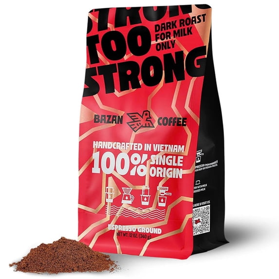 Too Strong Vietnamese Robusta Ground Coffee – Dark Roast, High Caffeine ...