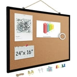 TooCust 16" x 24" Cork Board Black Frame, Double Sided Cork Board ...