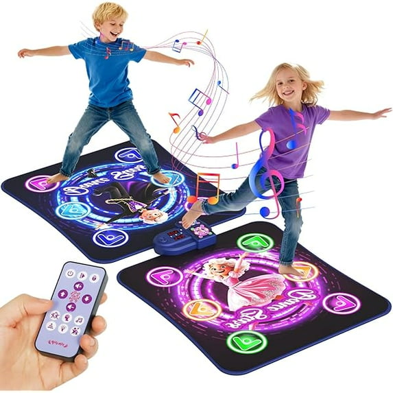 TooLion Double Dance Mat for Kids - - Dance Pad with Light-Up Buttons,5 ...
