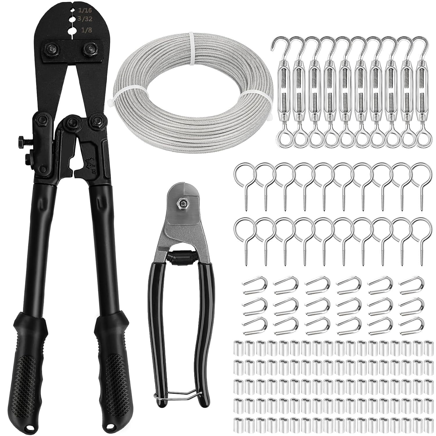 TooTaci 1/8" Stainless Steel Wire, 200ft Vinyl Coated Wire Cable with ...