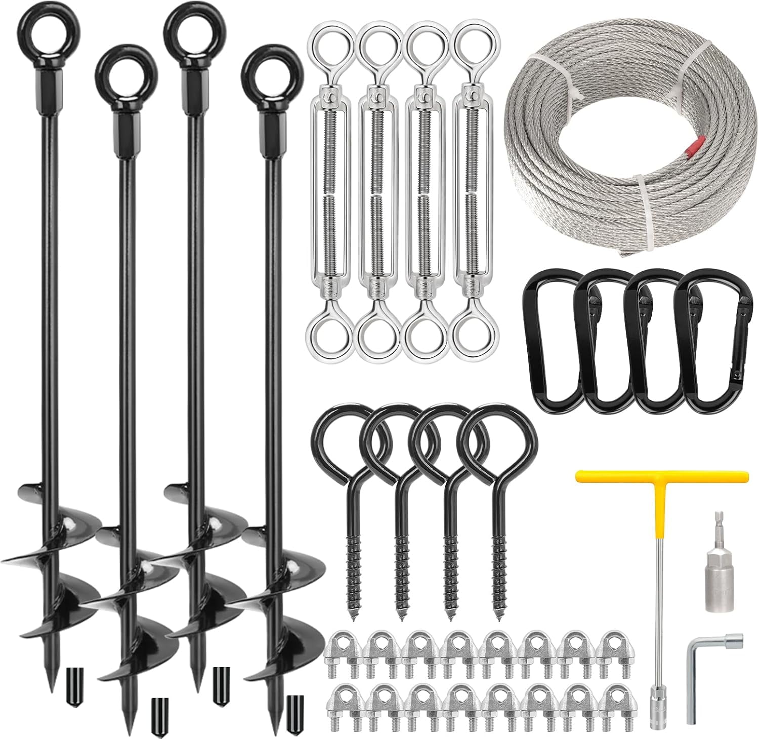 TooTaci 30" Ground Anchors Heavy Duty Shed Kit with 3/16 Galvanized ...