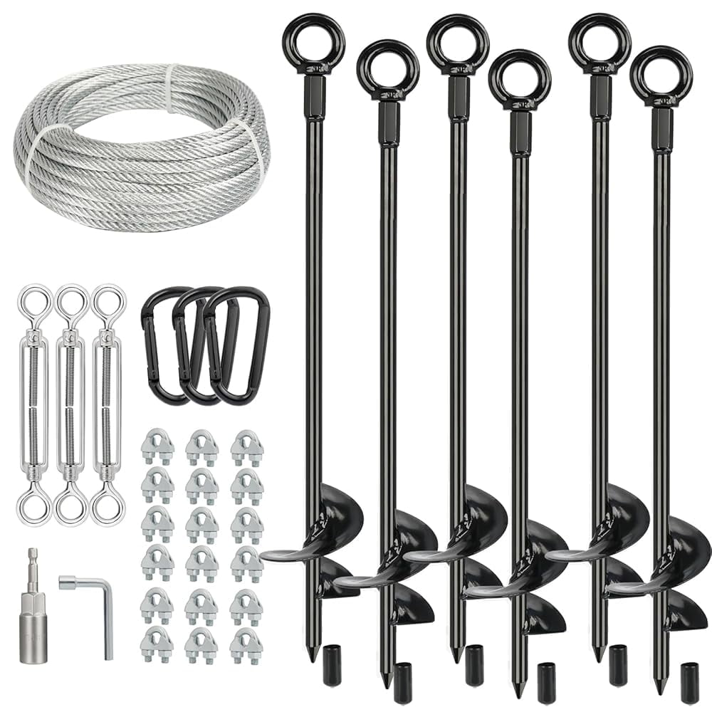 TooTaci 30" Ground Anchors Shed Anchors Kit, with 3/16" Galvanized ...