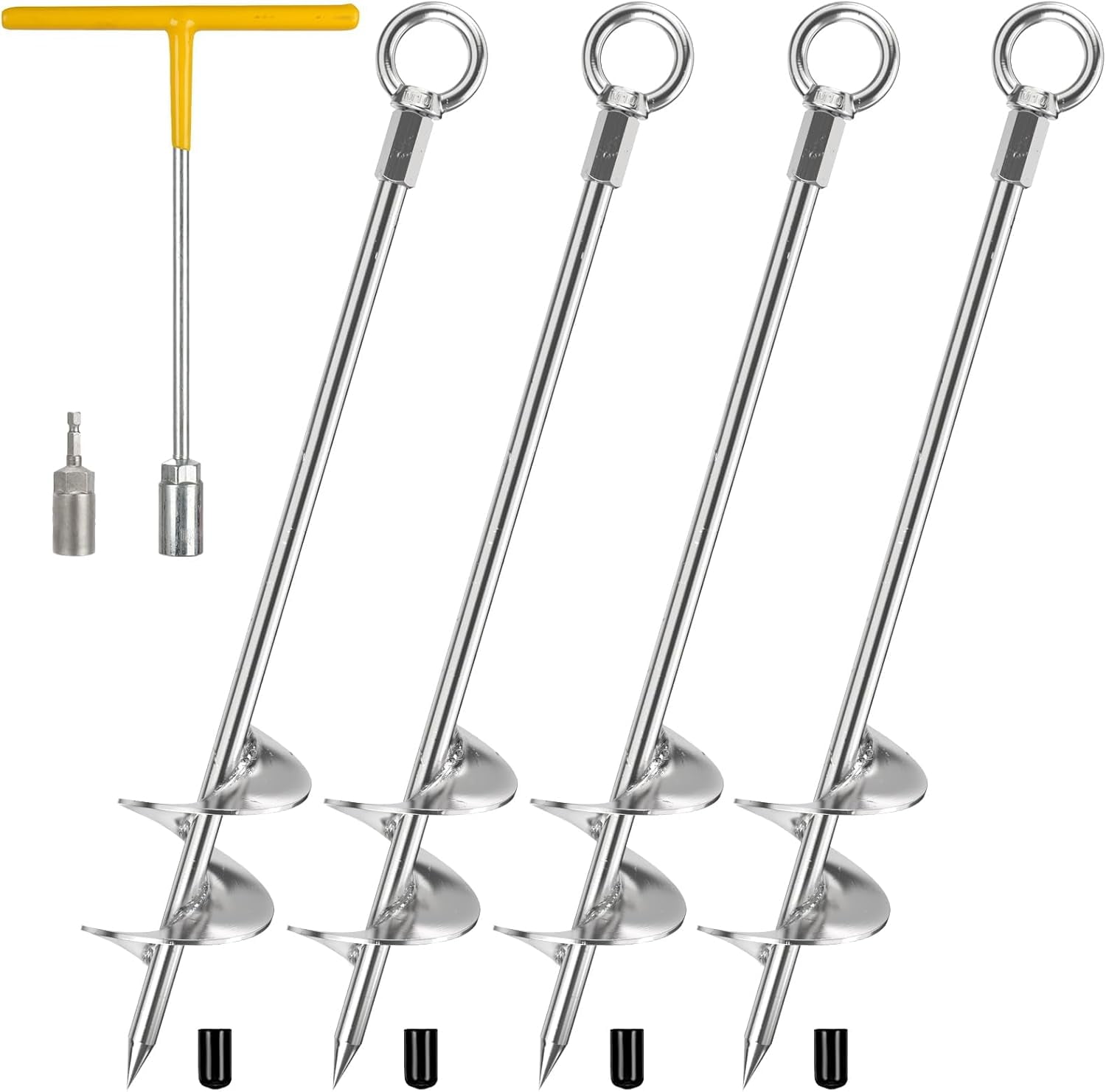 TooTaci Ground Anchors Heavy Duty, Fully Welded Solid Steel Ground ...