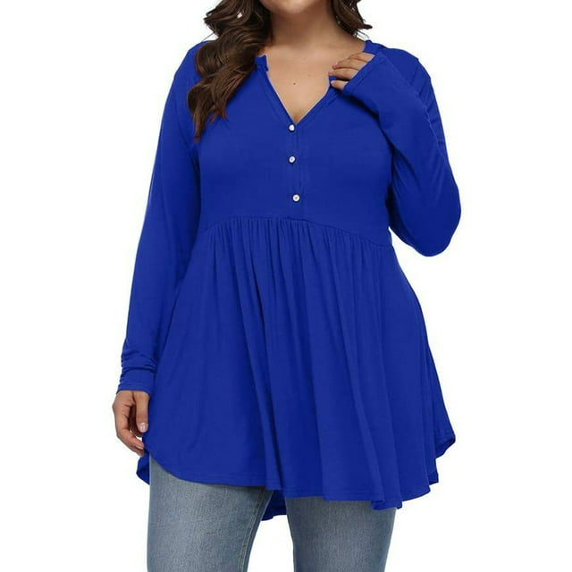 Tooayk Long Sleeve Shirts For Women Women S Long Sleeve V Neck Button