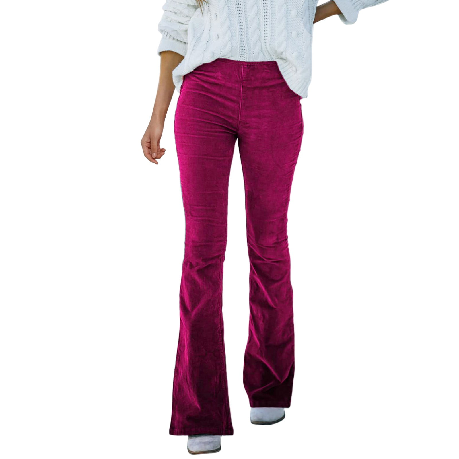 Tooayk Women's Pants, Flare Jeans, Women Corduroy Flare Pants Elastic ...