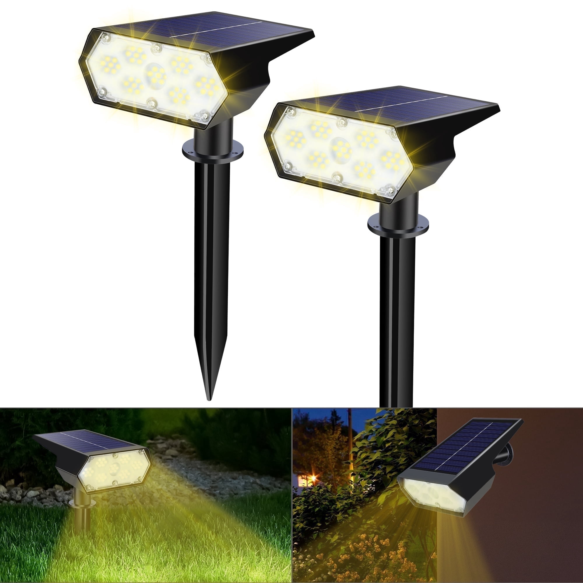 Toodour Solar Lights Outdoor 49 LED Waterproof Landscape Spotlights ...