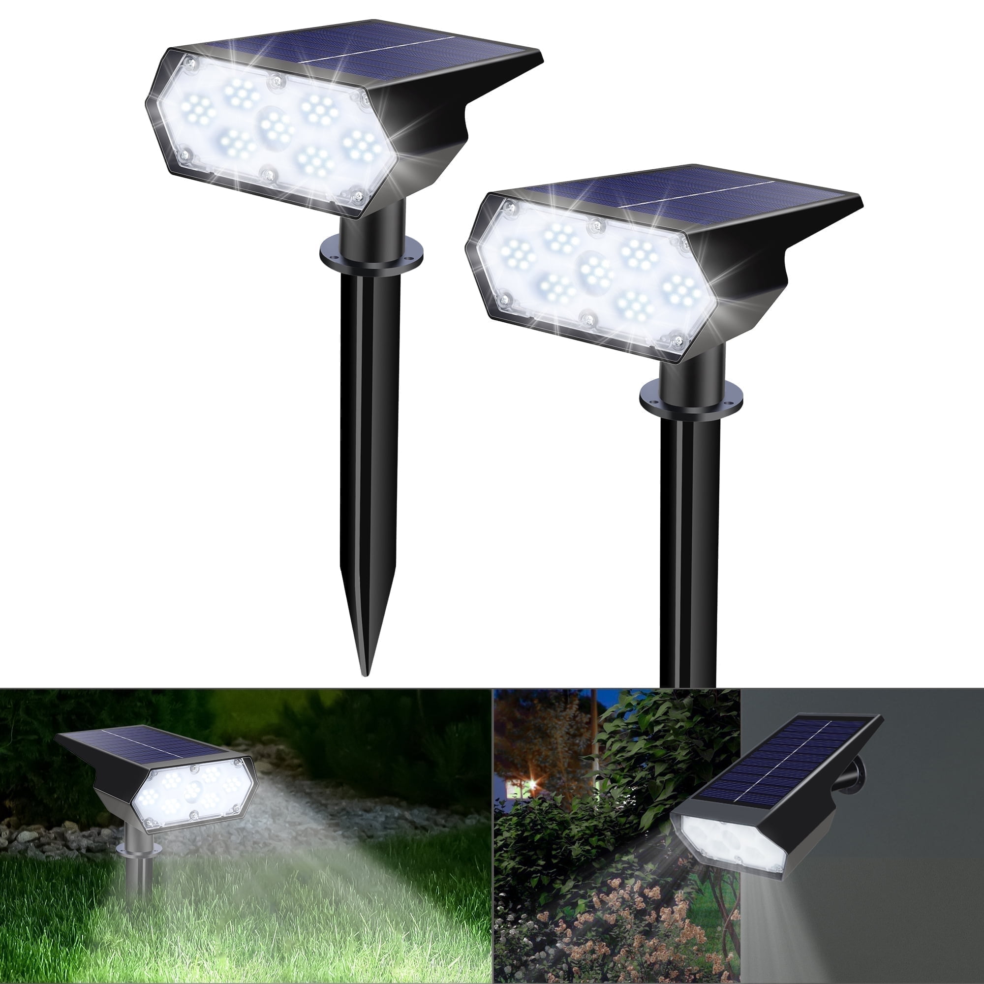 Toodour Solar Lights Outdoor 49 LED Waterproof Landscape Spotlights ...