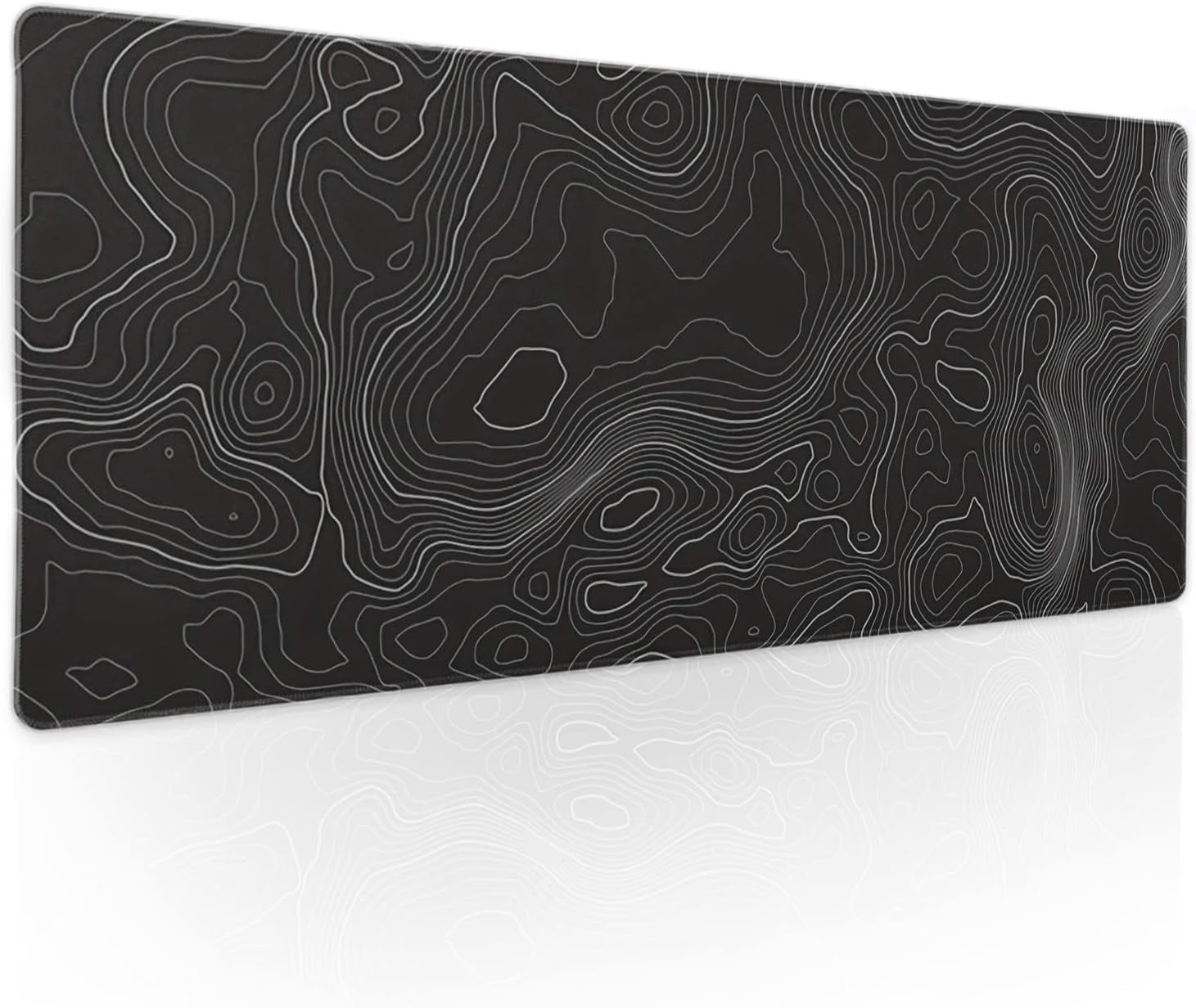 Toographic Contour Black Gaming Mouse Pad XL Geographic Map Lines ...