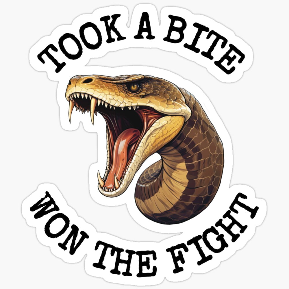 Took A Bite Won The Fight Snakebite Stickerphone Decal Water Bottle ...