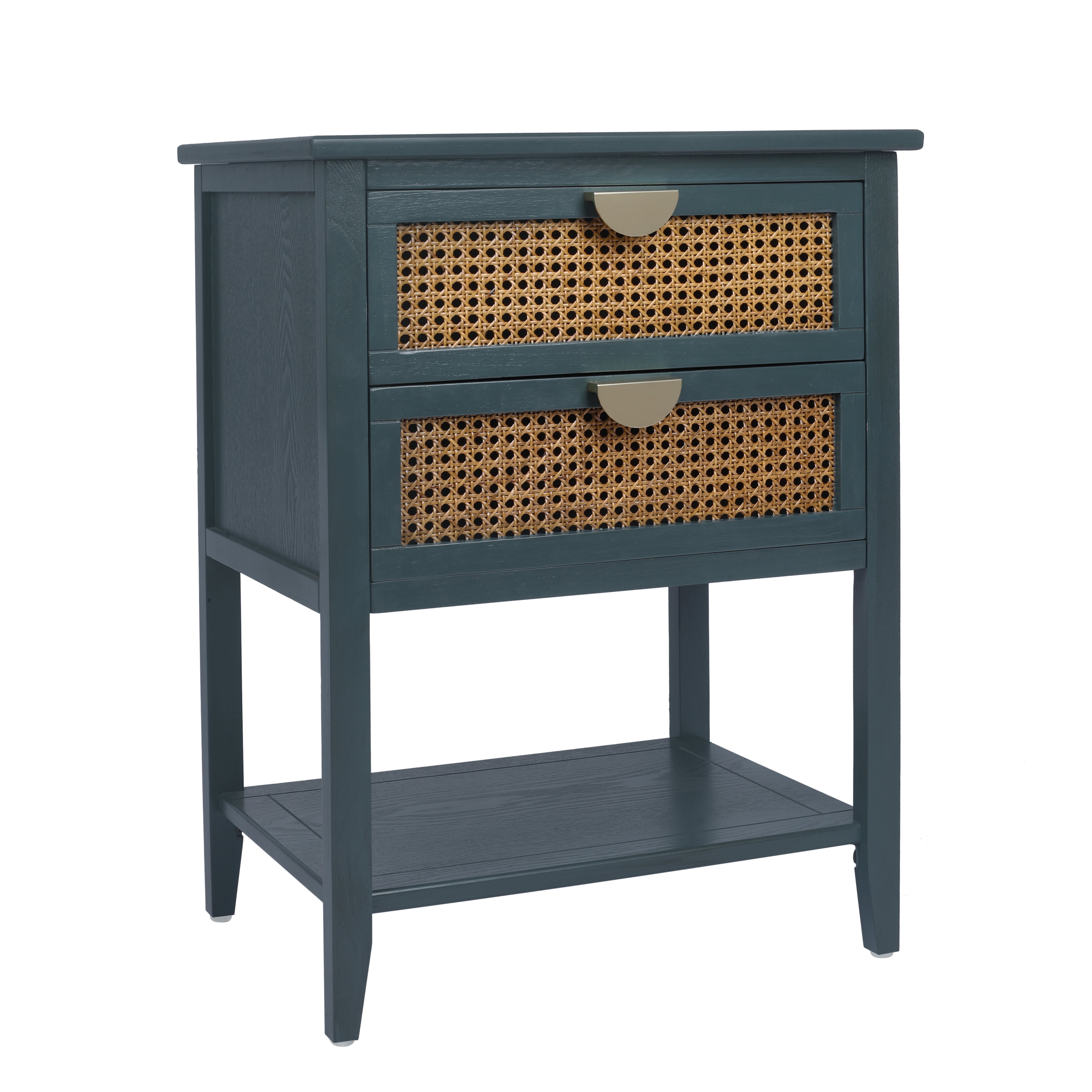 Tookss 2pcs Rattan Nightstand Set, 28.35" Tall Bedside Table With 2 ...