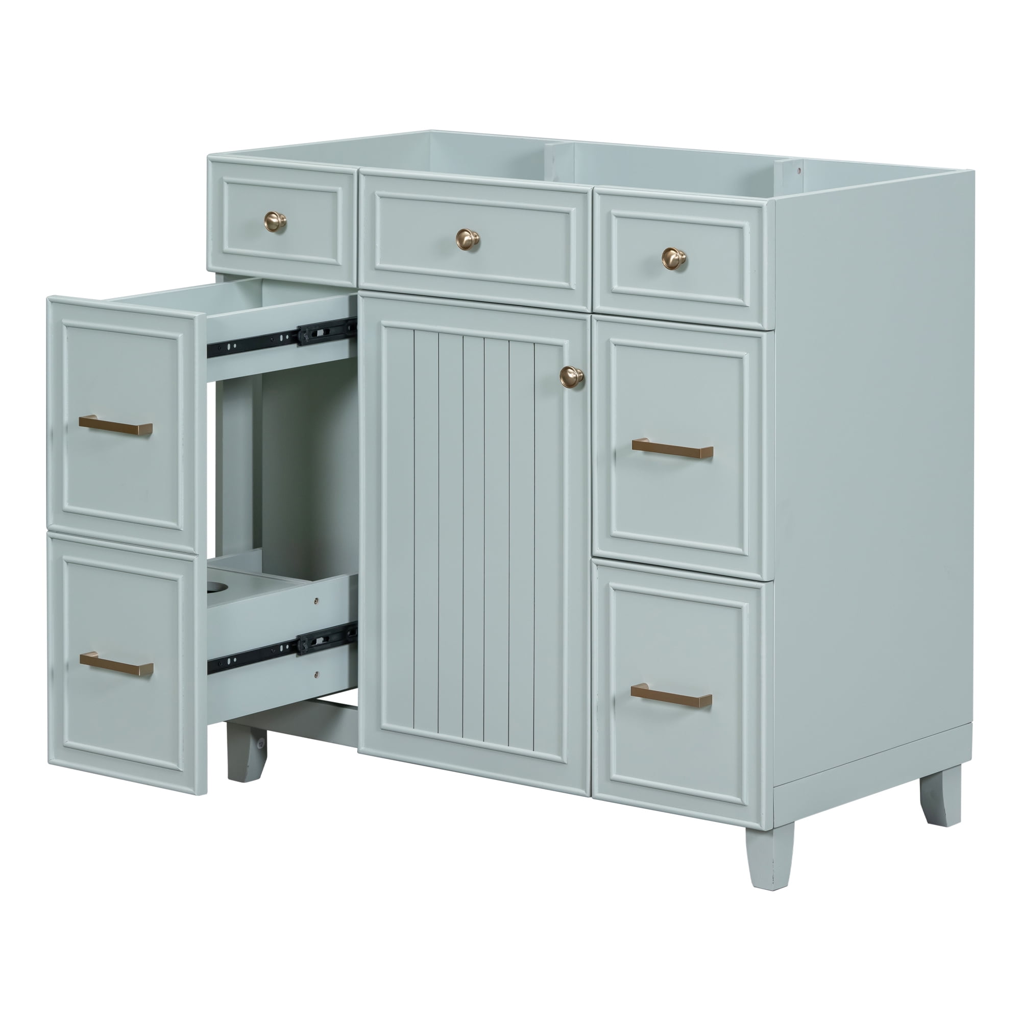 Tookss 36'' Bathroom Vanity Free Standing Solid Wood Frame Vanities ...