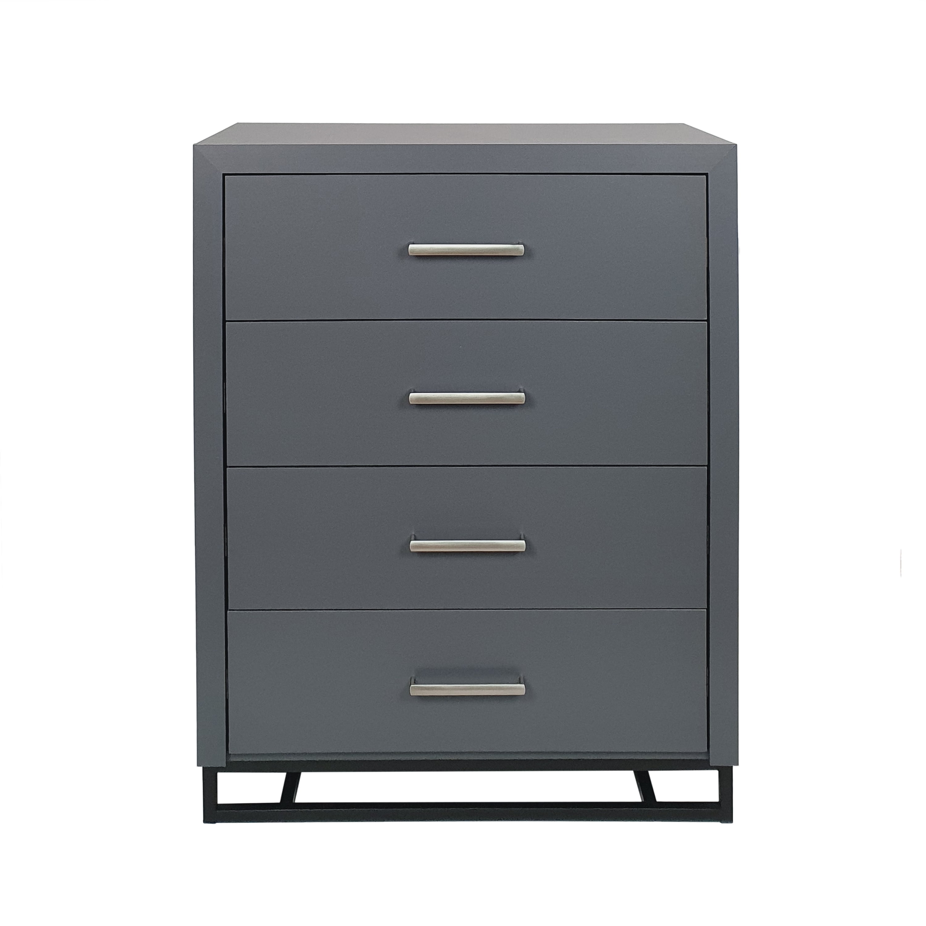 Tookss 4 Drawer Dresser, Modern Dresser With Metal Base, Silver Handles ...