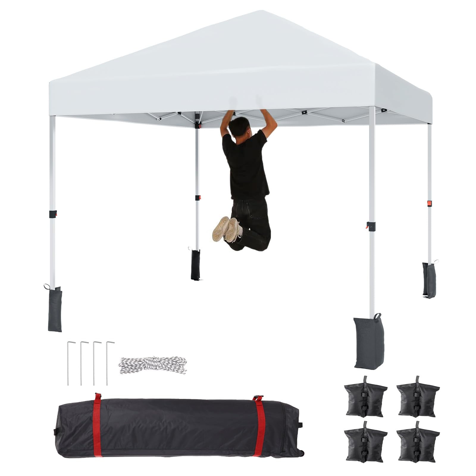 Tookss 8x8 ft Portable Outdoor Canopy Tent, Center Locking Canopy Tent ...