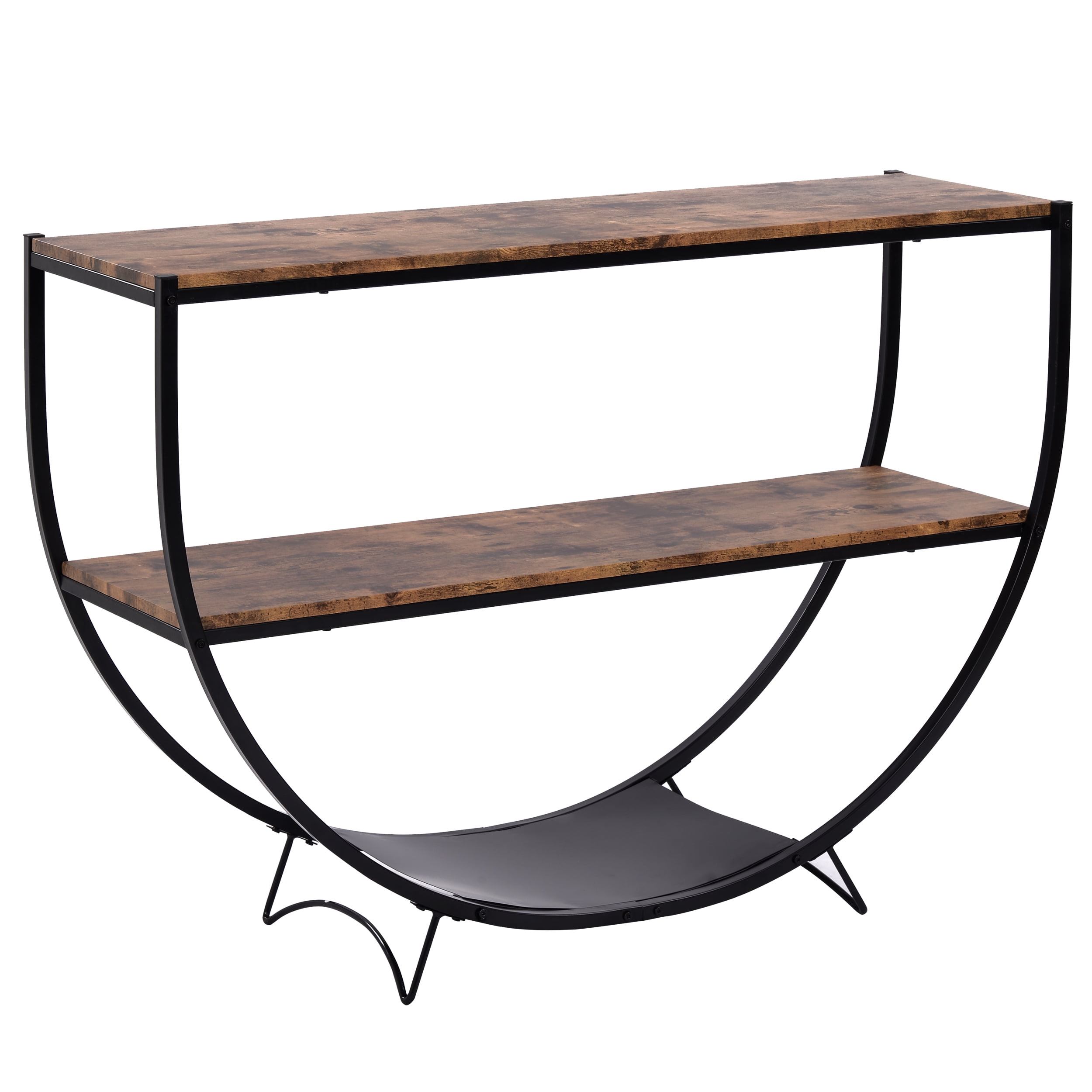 Tookss Demilune Console Table, Industrial Style Entryway Table With 3 ...