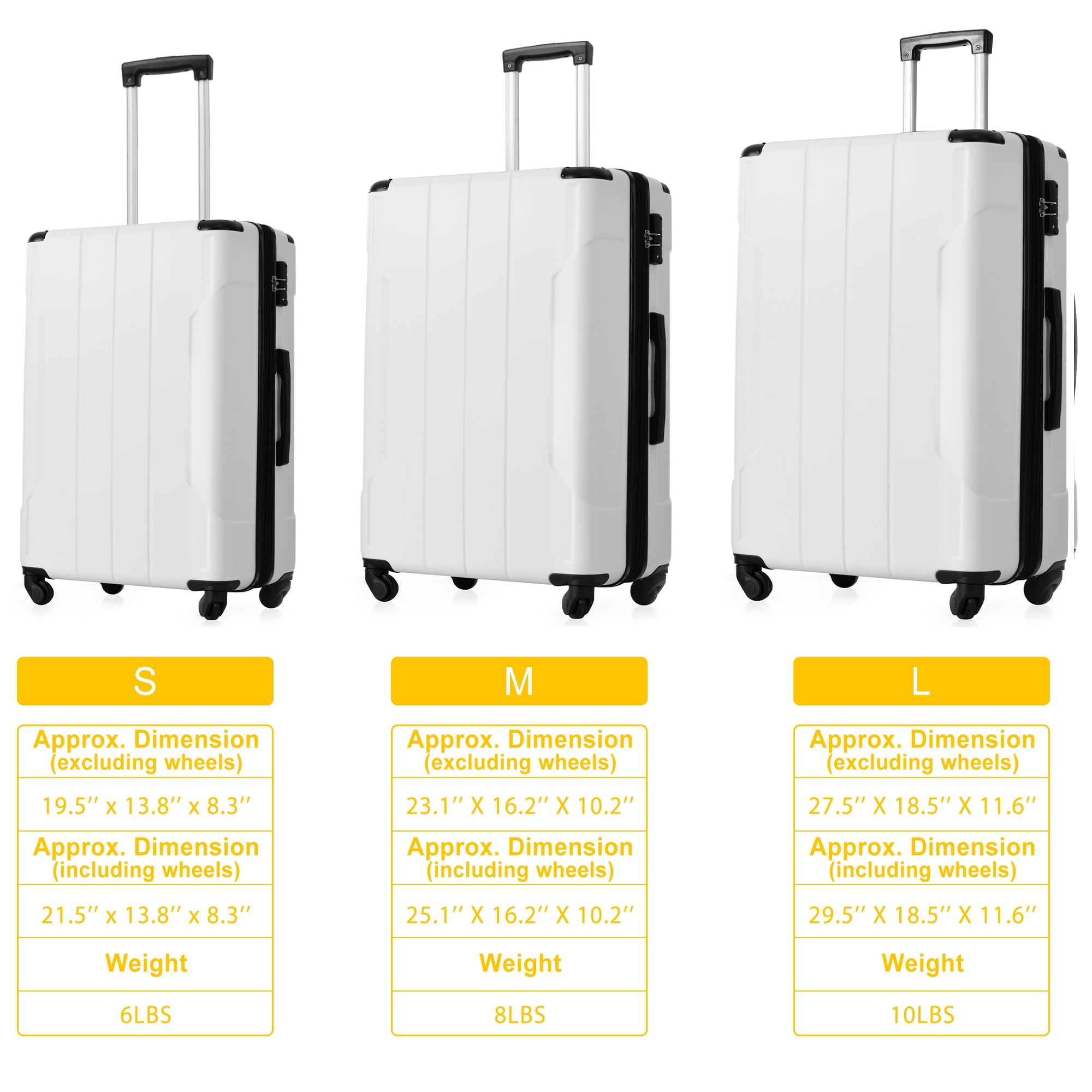 Tookss Hardshell Suitcase With Lightweight TSA Approved Locks And 3 ...