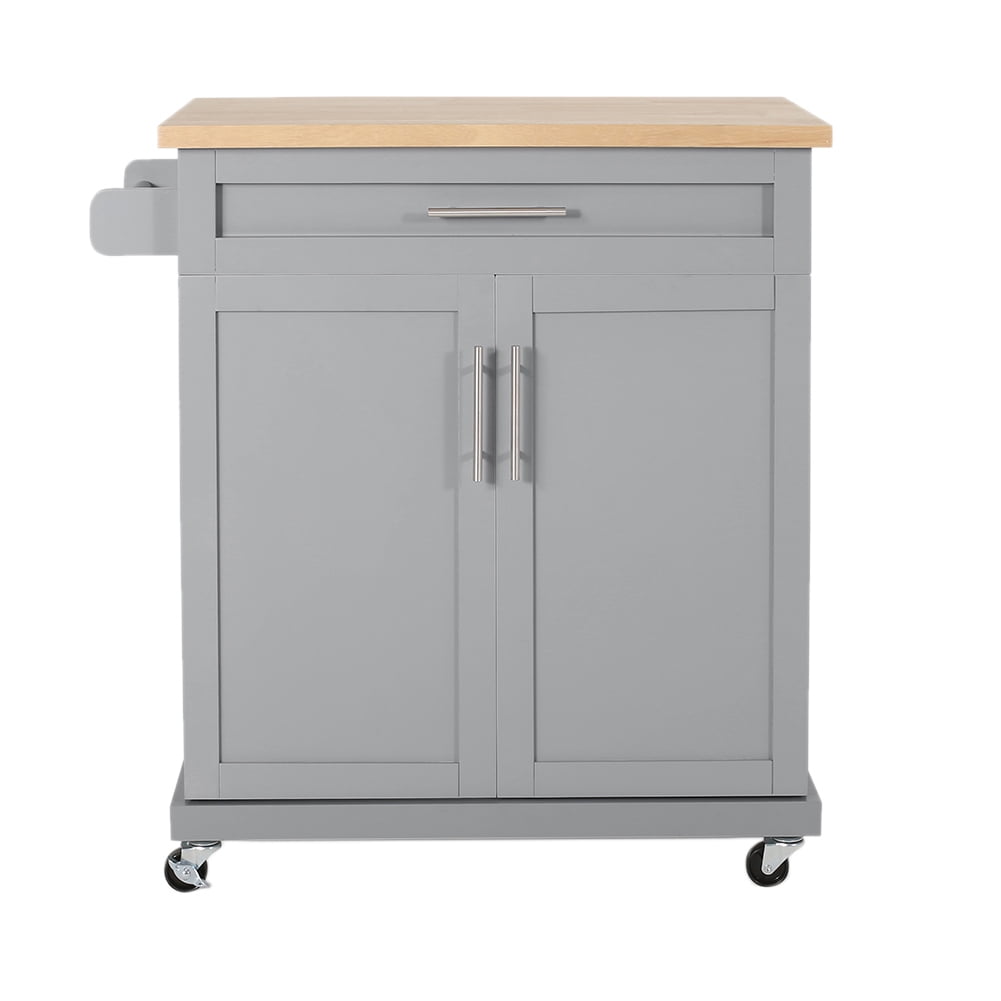 Tookss Kitchen Island On Wheels With Towel Rack, 2 Door, Drawer, 32 ...