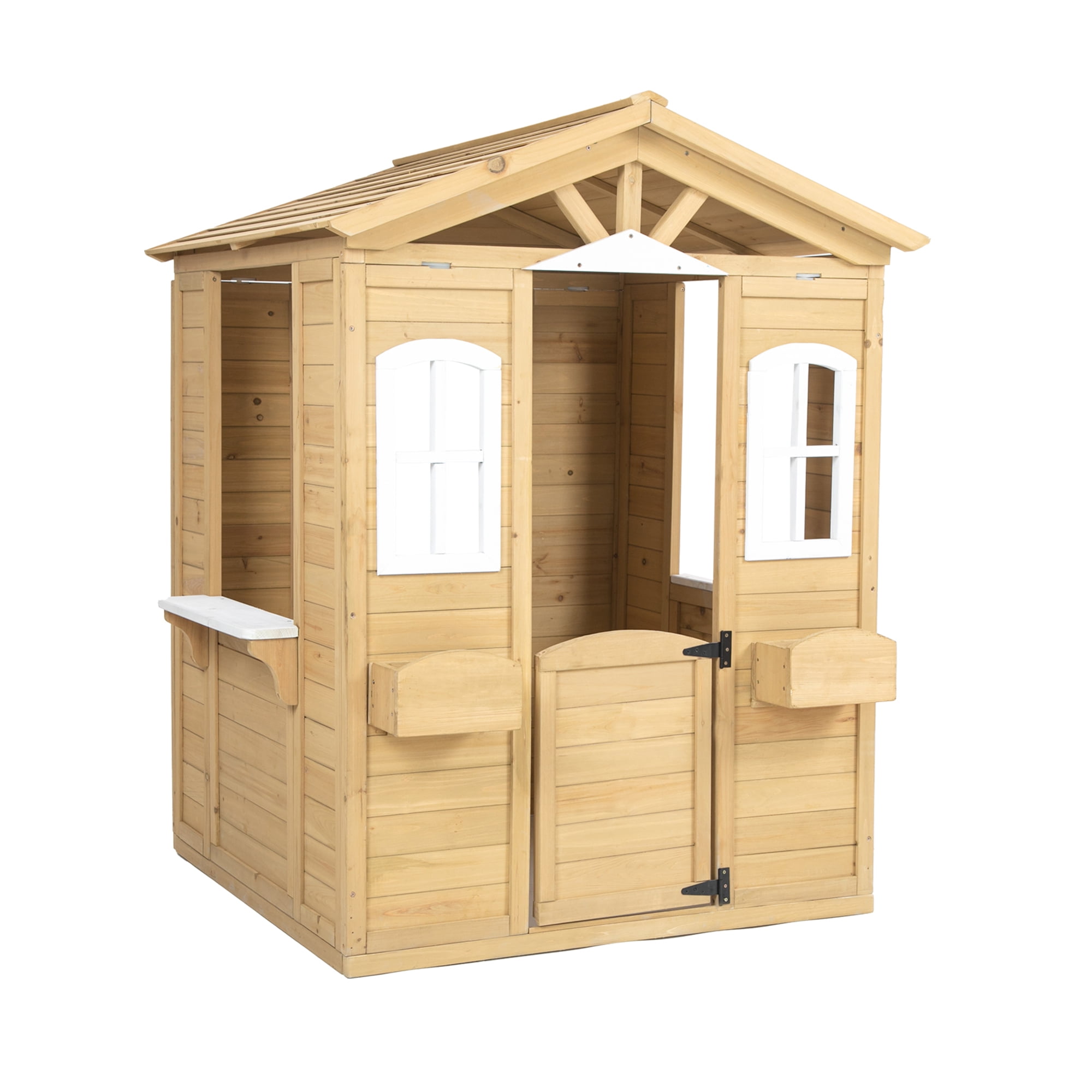 Tookss Outdoor Playhouse, Kids Playhouse With 2 Open Service Stations ...