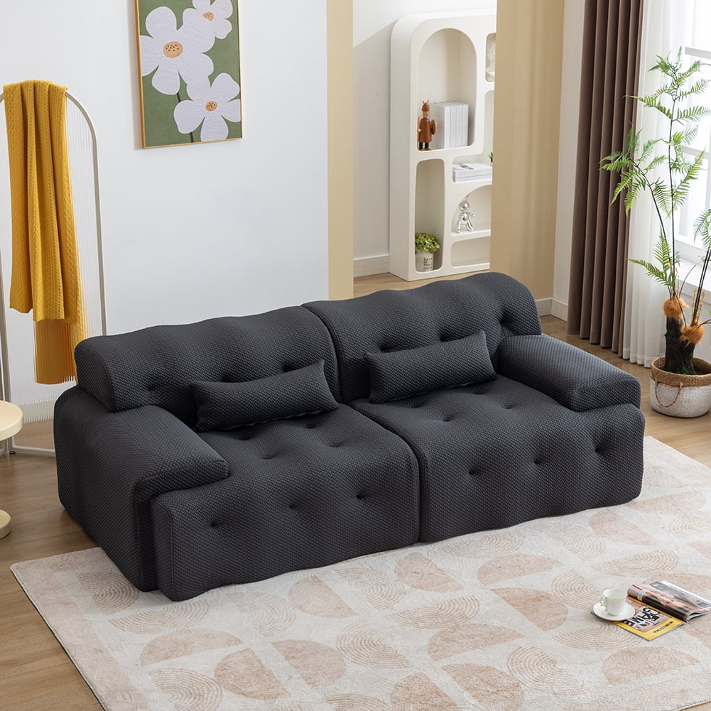 Tookss Oversized 2 Seater Upholstered Sofa, Pure Foam Comfy Loveseat ...
