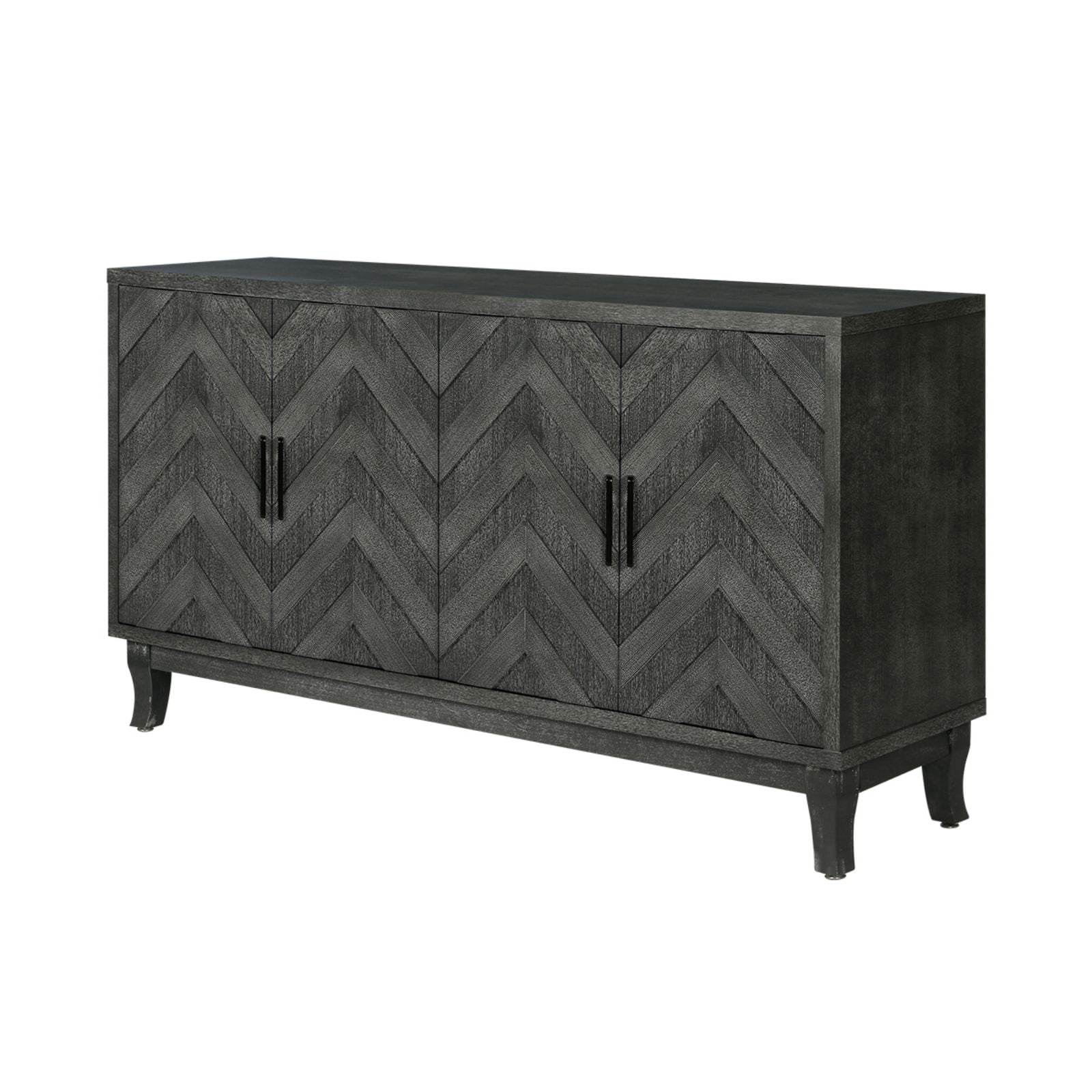 Tookss Retro Style Storage Cabinet With 4 Doors Adjustable Shelf Buffet ...
