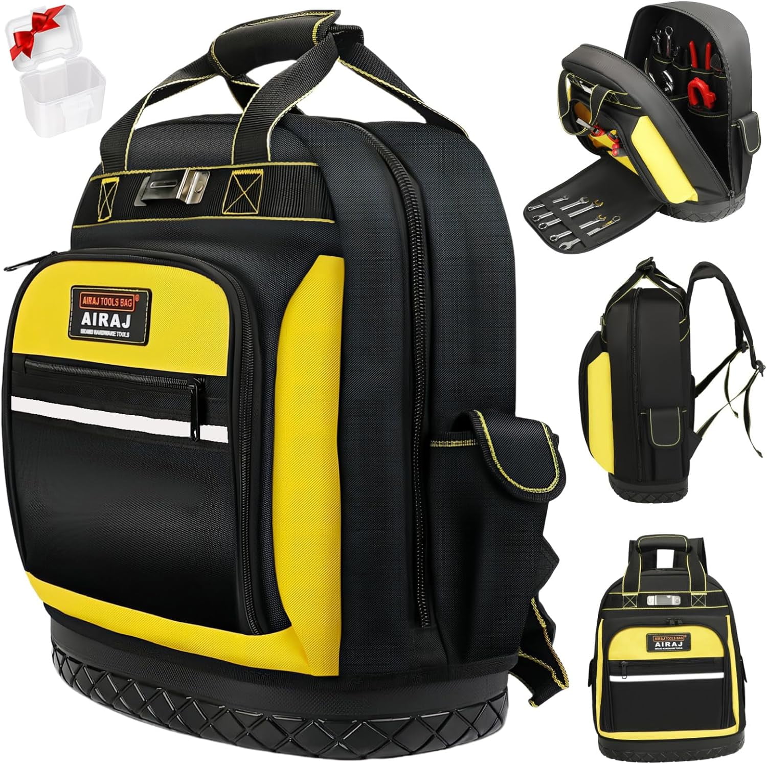 Tool Backpack,Heavy Duty Tool Backpack Bag with Waterproof Molded Base ...