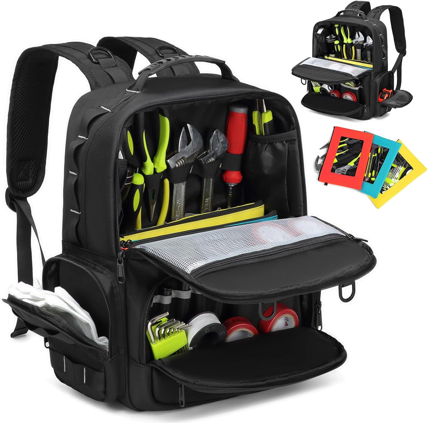 Tool Backpack,Heavy Duty Tool Bags for Men,Tool Storage Organizer Bag ...