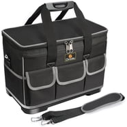 AWP Rolling 14 Inch Tool Bag with Telescoping Rubber Handle and Heavy ...