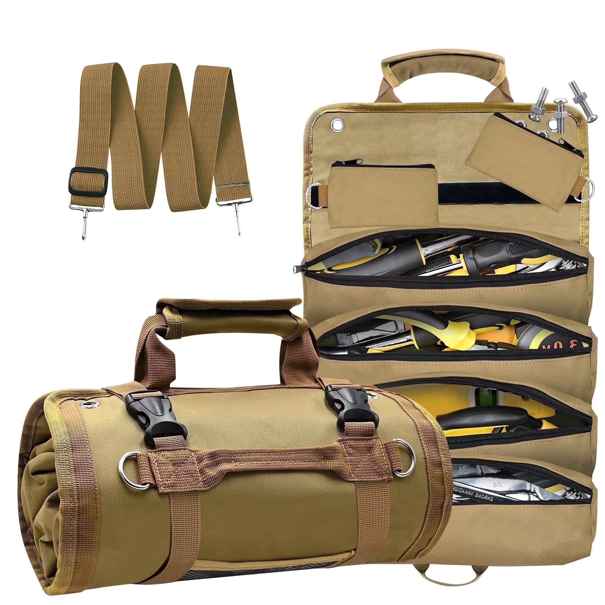 Xueyu Heavy Duty Waterproof Tool Roll Bag, Professional Organizer for ...