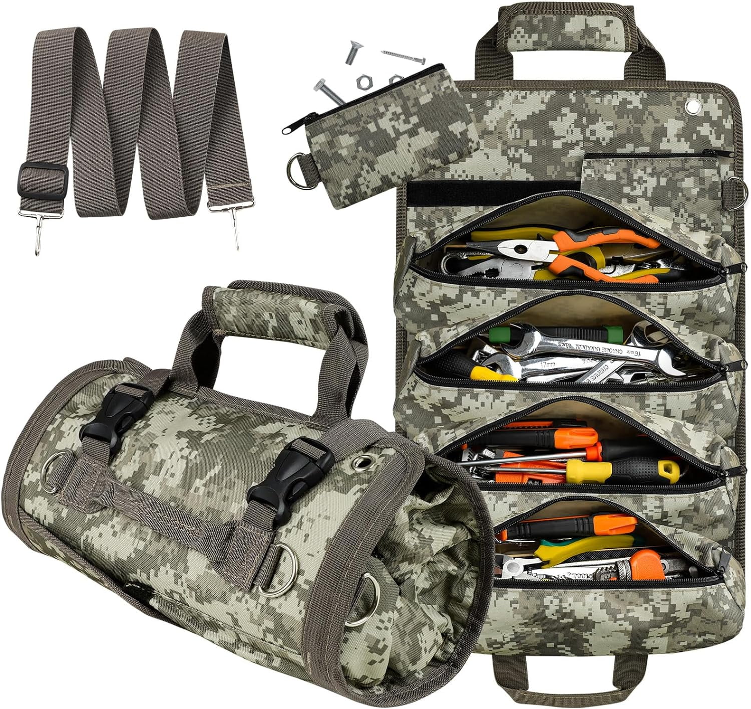 Tool Bag Roll Up, UUP Heavy Duty Tool Organizer for Men Women, Portable ...