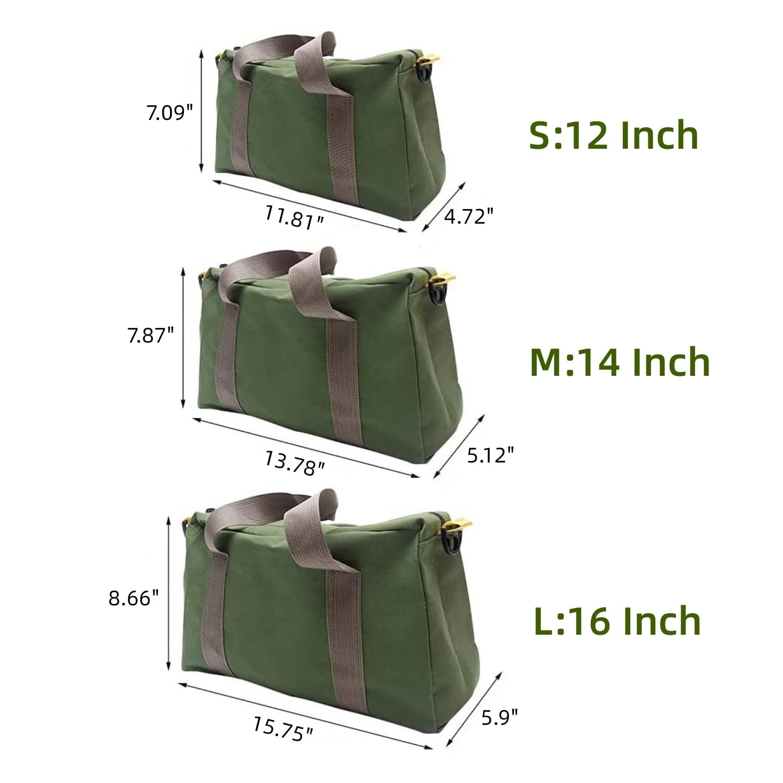 Tool Bags for Men, Heavy Duty Canvas Tool Storage Bag, Multifunction ...