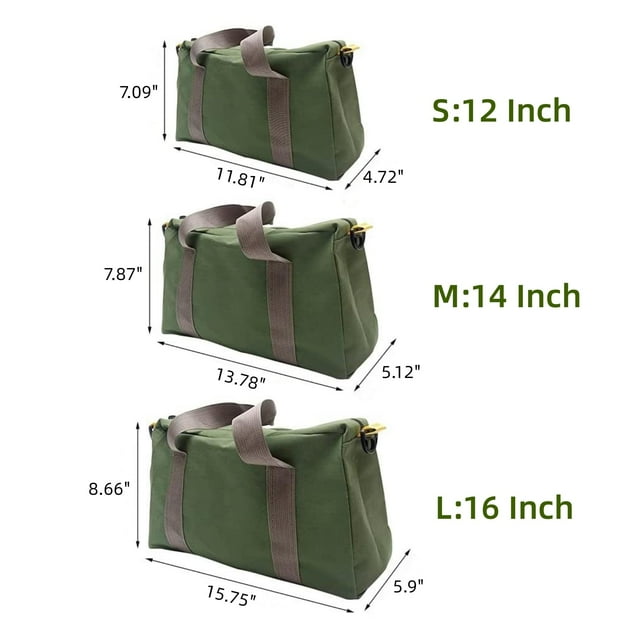 Tool Bags for Men, Heavy Duty Canvas Tool Storage Bag, Multifunction ...