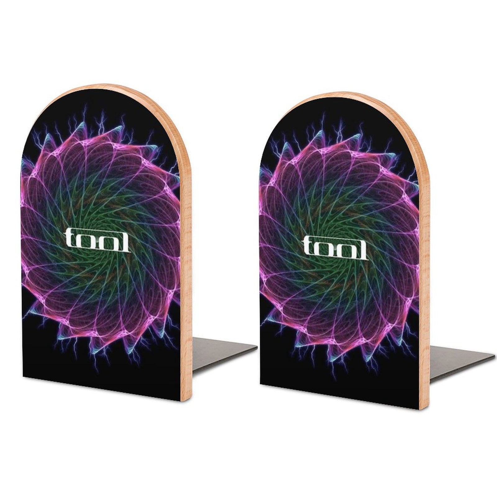 Tool Band Bookends Wood Book Divider Decor Shelves Non-Skid Book Stand ...