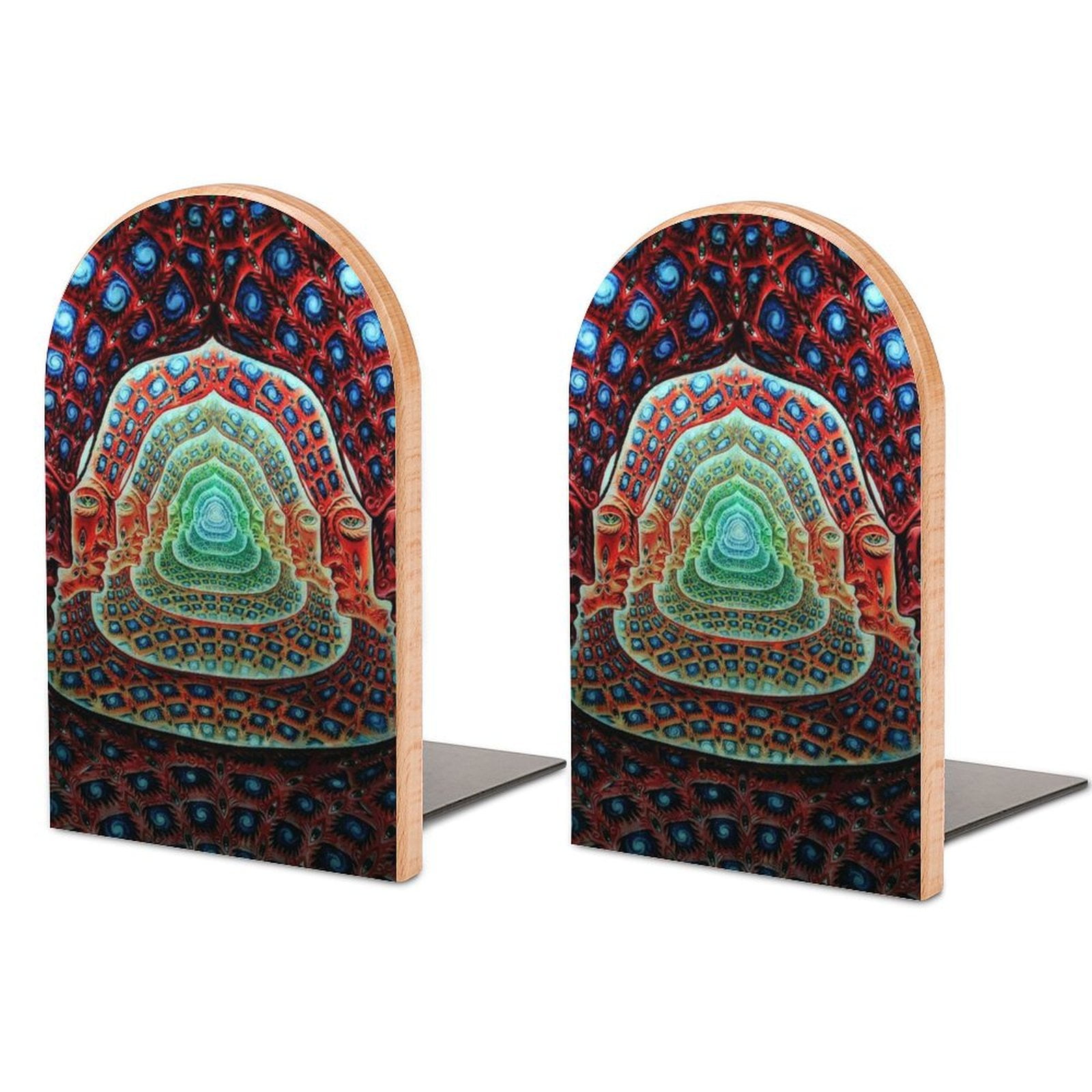Tool Band Bookends Wood Book Divider Decor Shelves Non-Skid Book Stand ...