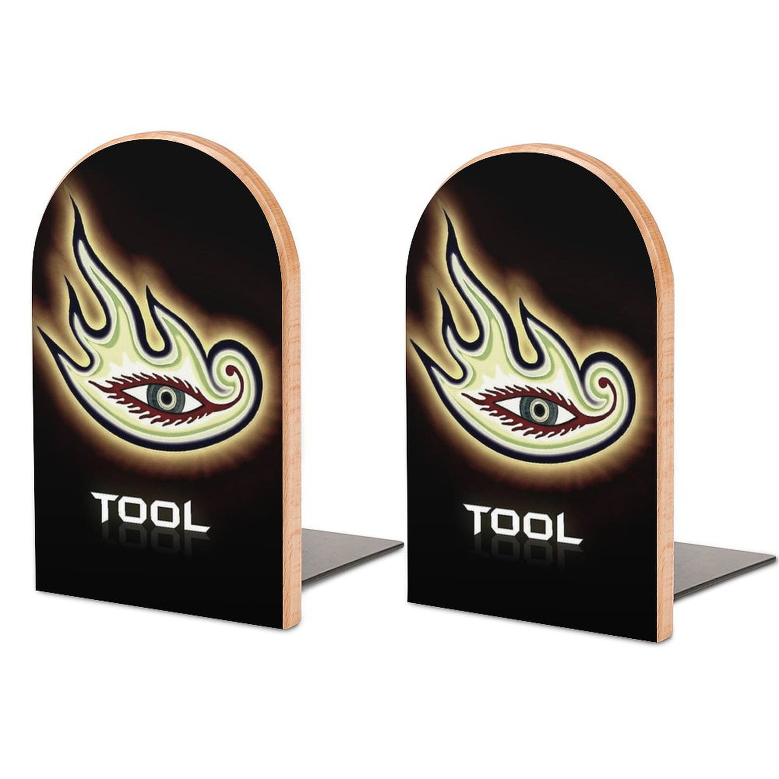 Tool Band Eye Logo Rock Bookends Wood Book Divider Decor Shelves Non ...