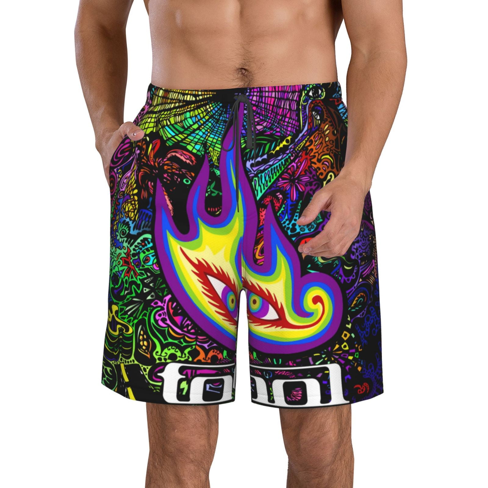 Tool Band Eye Men's Beach Shorts Swim Trunks Casual Quick Dry Board ...