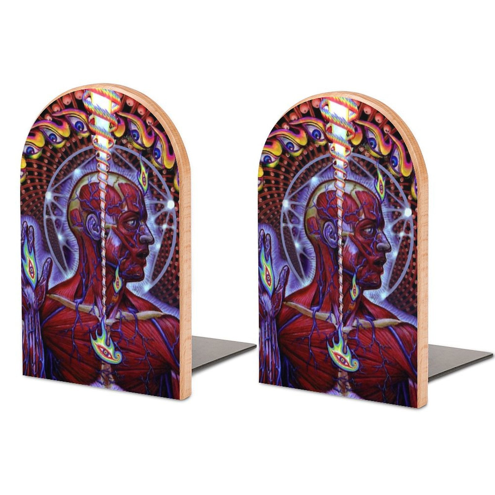 Tool Band Lateralus Bookends Wood Book Divider Decor Shelves Non-Skid ...