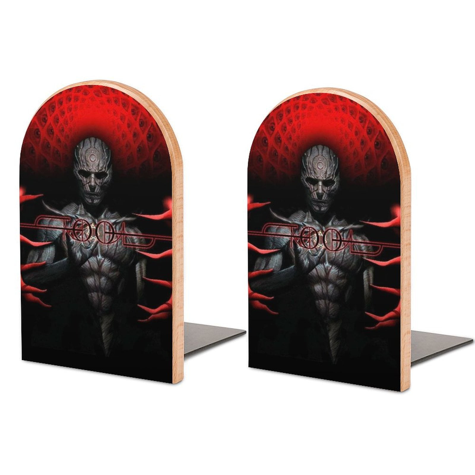 Tool Band Undertow Bookends Wood Book Divider Decor Shelves Non-Skid ...