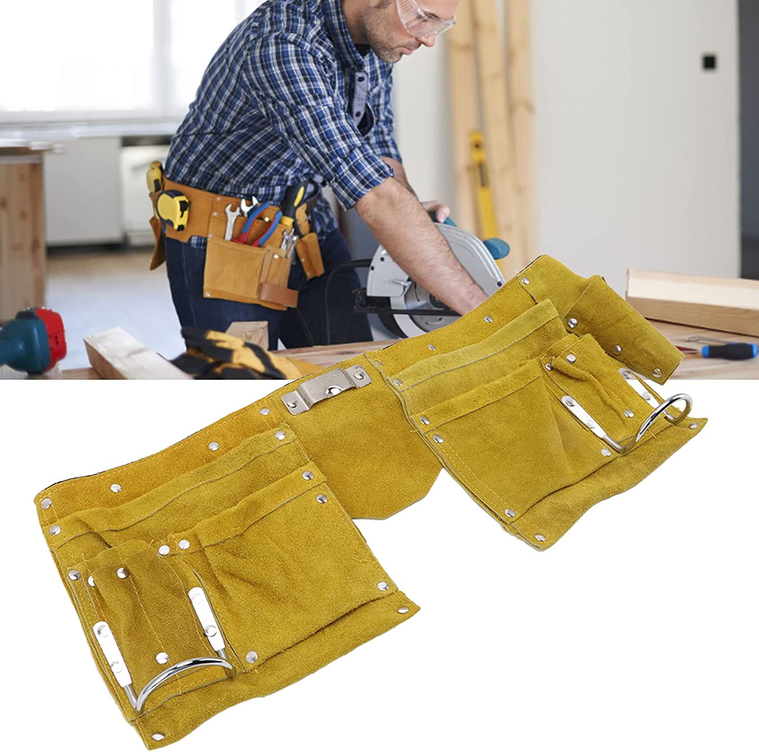Tool Belt,10 Pocket Carpenter Tool Belt Work Apron with Quick Release ...