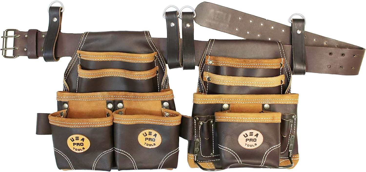 Tool Belt,Leather Tool Rig for Carpenters,Framers,Electricians ...